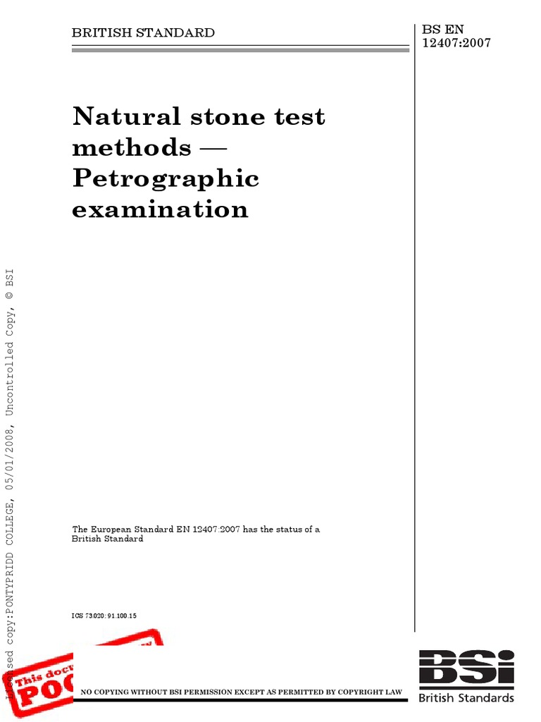 BS en 12407 2007 (En) | PDF | Minerals | Glasses