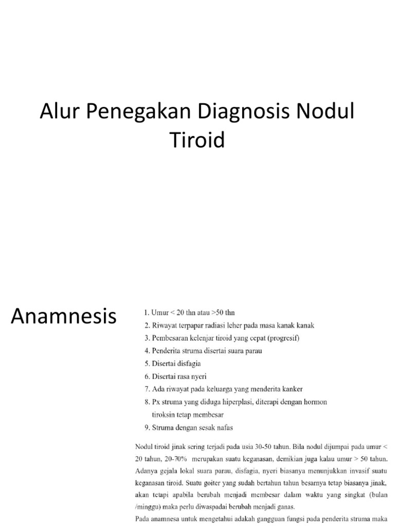 Alur Penegakan Diagnosis Nodul Tiroid | PDF
