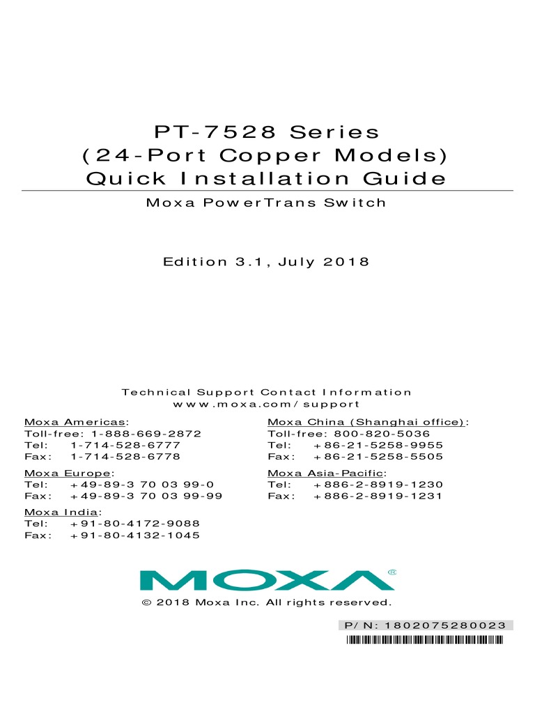 PT-7528 Series (24-Port Copper Models) Quick Installation Guide | PDF ...