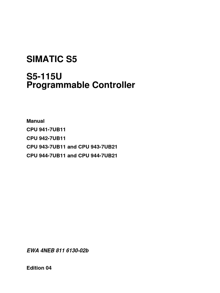 Simatic S5 115u | PDF | Reliability Engineering | Input/Output