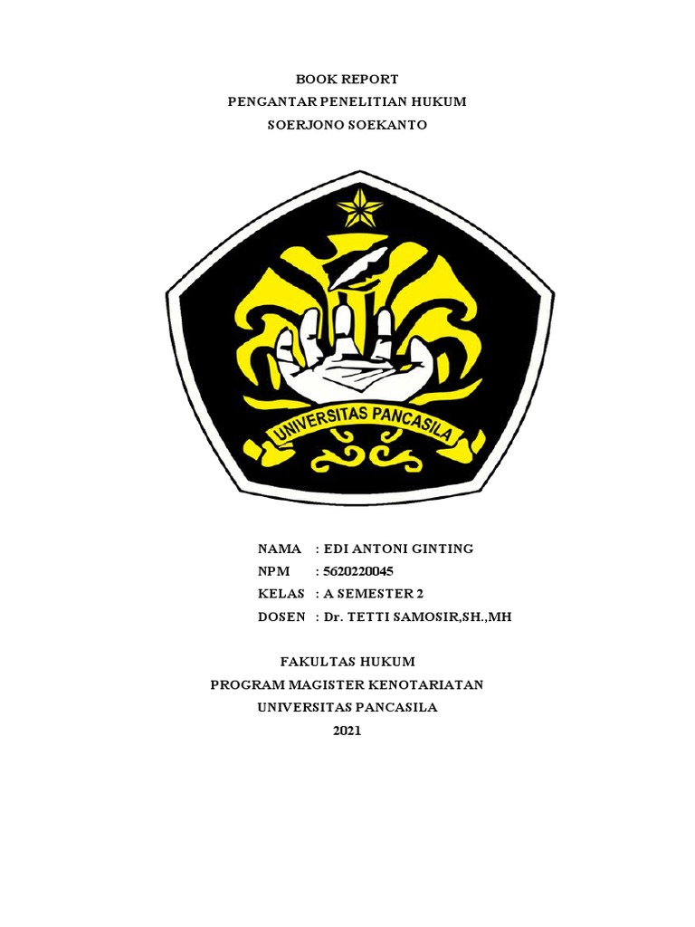 Edi Antoni Ginting - Tugas Book Report Pengantar Penelitian Hukum Soerjono Soekanto | PDF