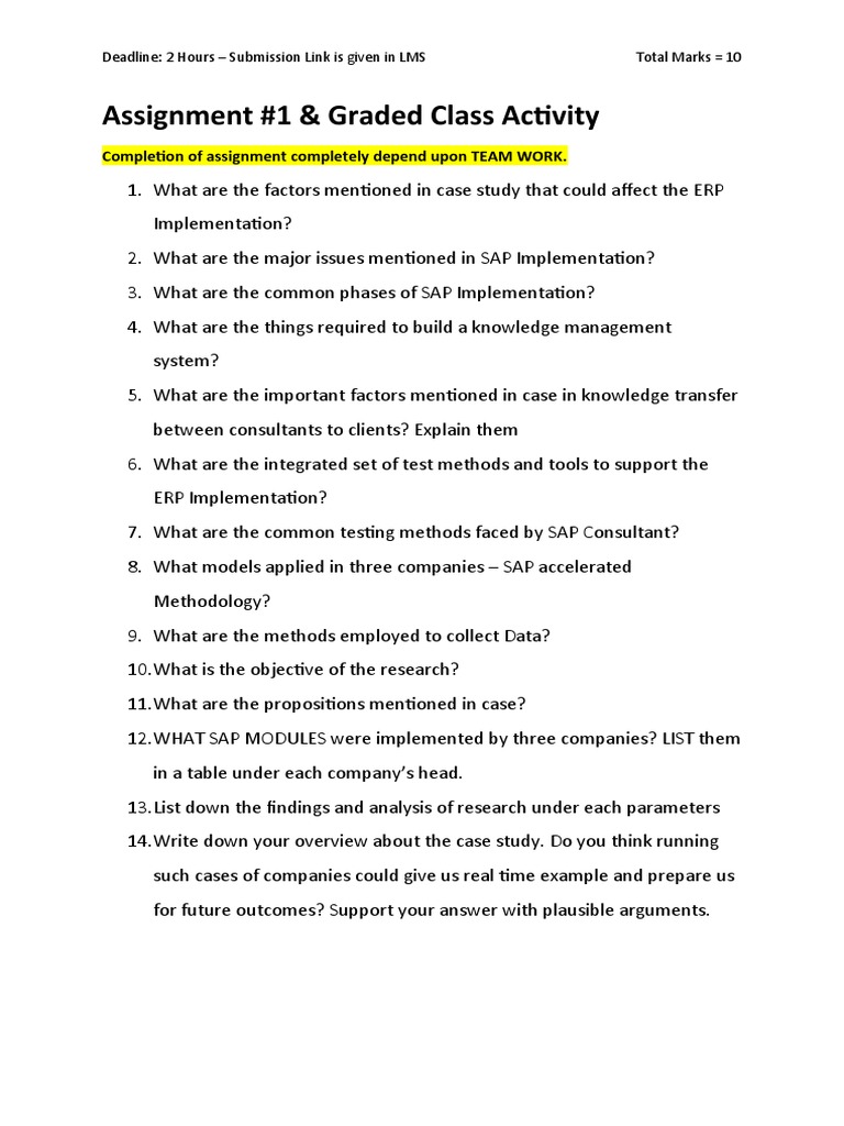 Assignment # 1 Graded Activity | PDF