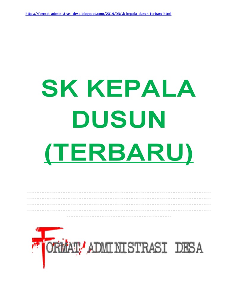 SK Kepala Dusun Terbaru | PDF