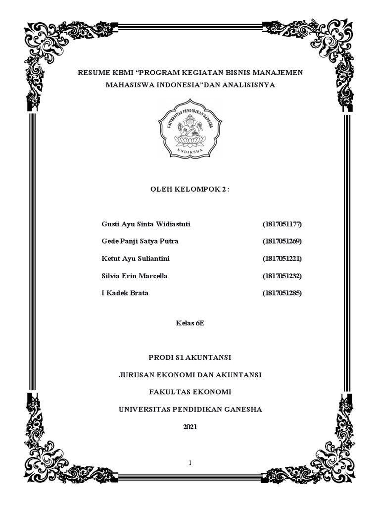 Kelompok 1 Analisis KBMI | PDF