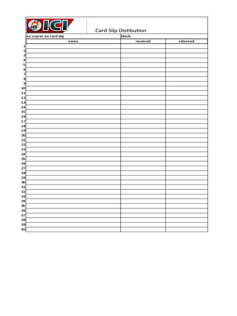 Card Slip Distribution | PDF