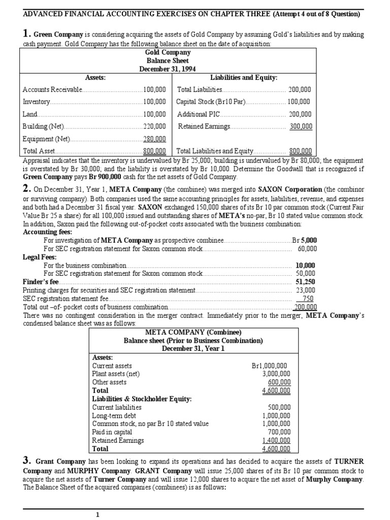 Chapter 3 Exercises | PDF