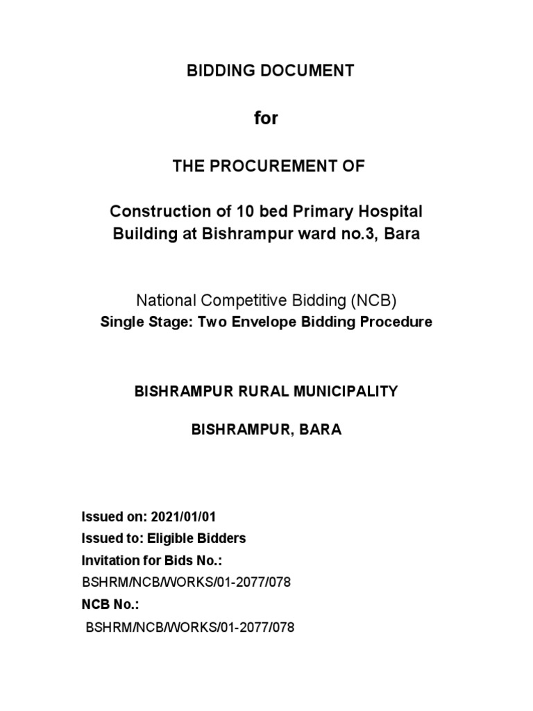 Bid Document | PDF | Procurement | Conflict Of Interest