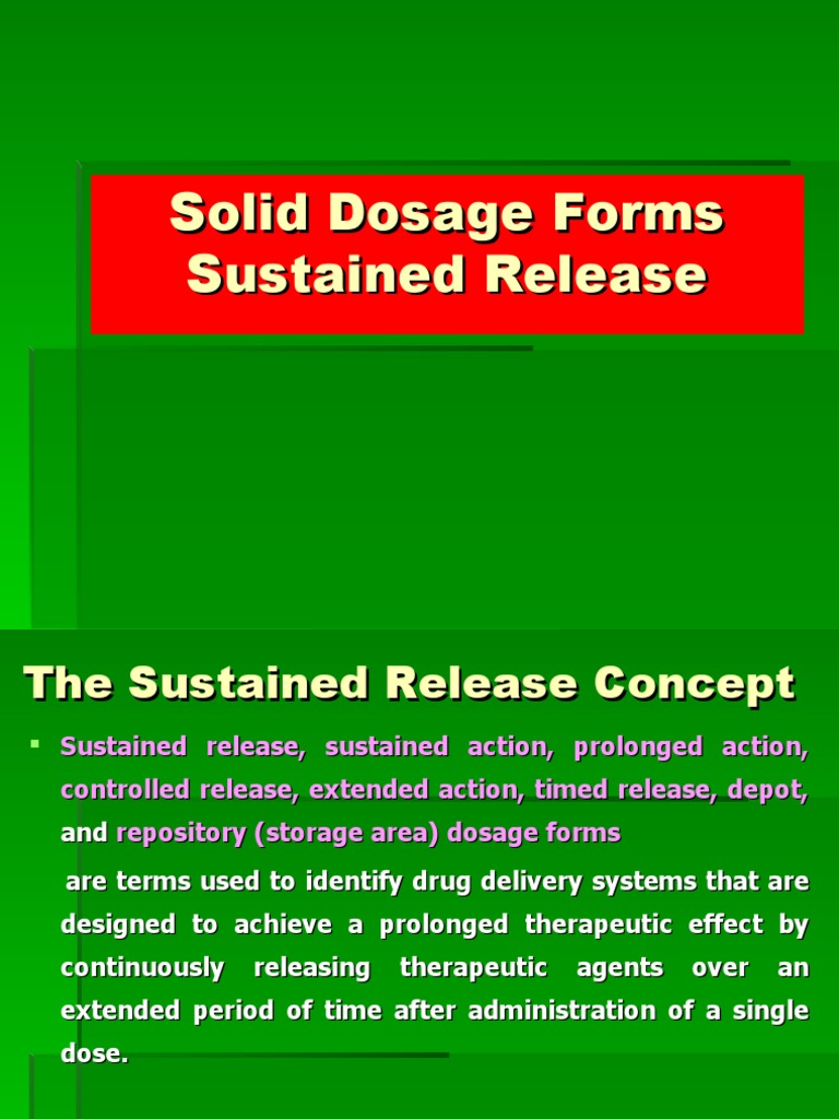 Sustained Release Dosage Form | PDF