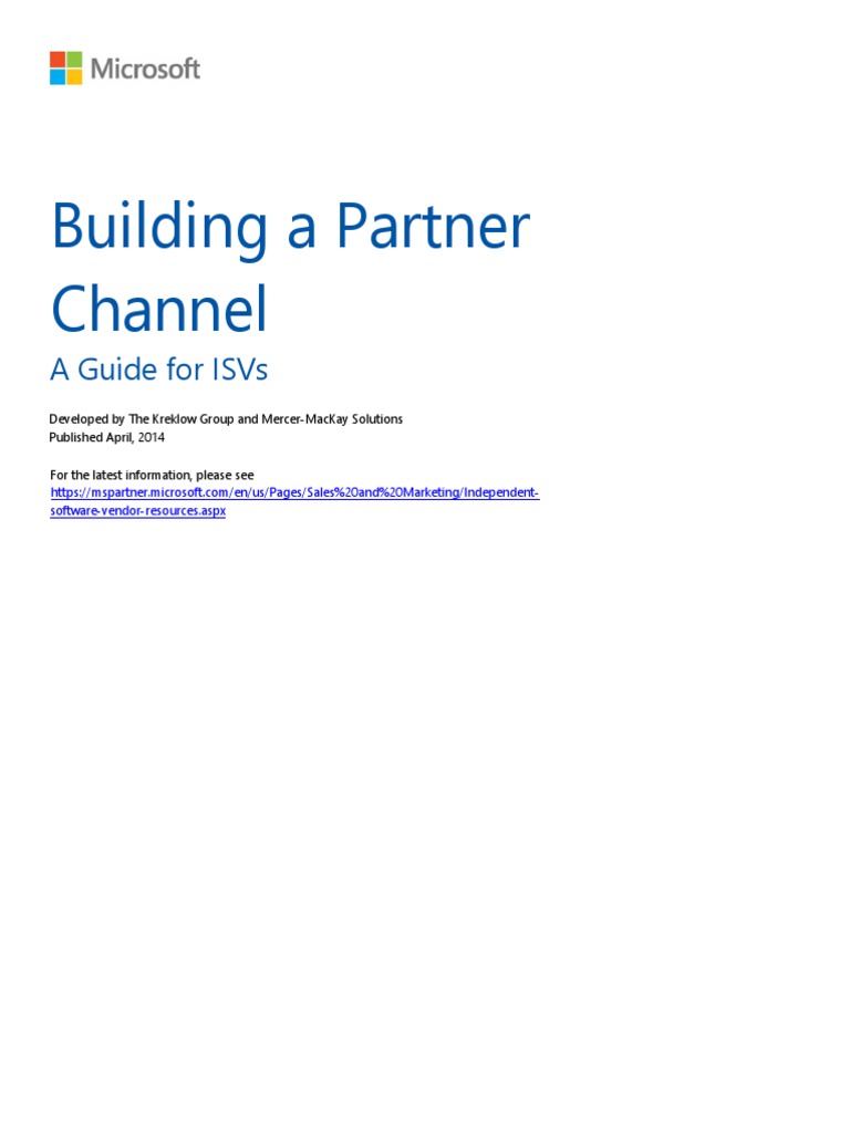 Building A Partner Channel: A Guide For Isvs | PDF | Sales | Marketing