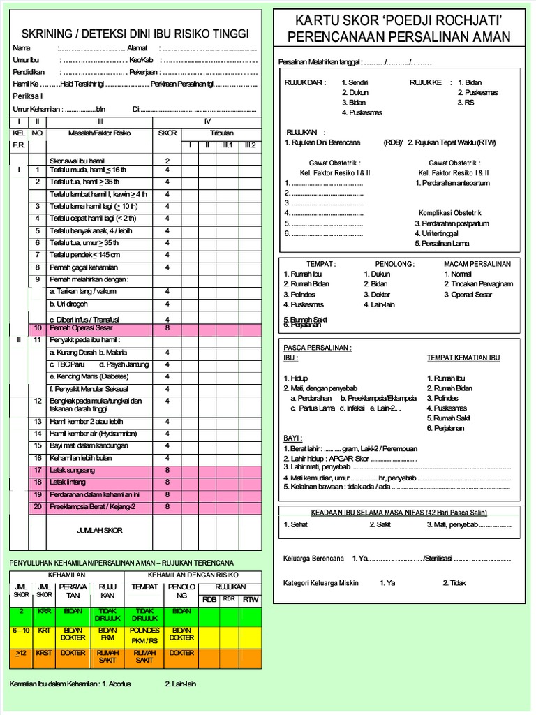PDF Kartu Skor Poedji Rochjati Perencanaan Persalinan Aman Skrining ...
