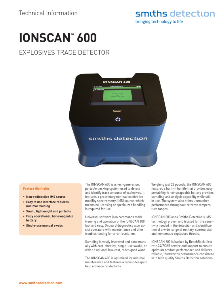 Ionscan 600: Explosives Trace Detector | PDF | Computer Engineering ...