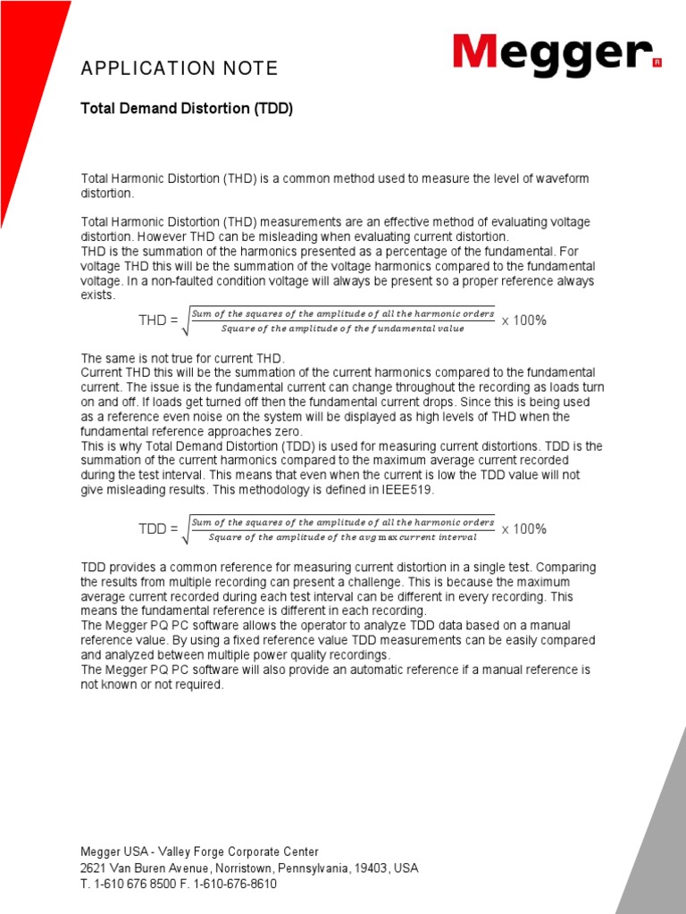 Application Note: Total Demand Distortion (TDD) | PDF | Distortion | Telecommunications Engineering