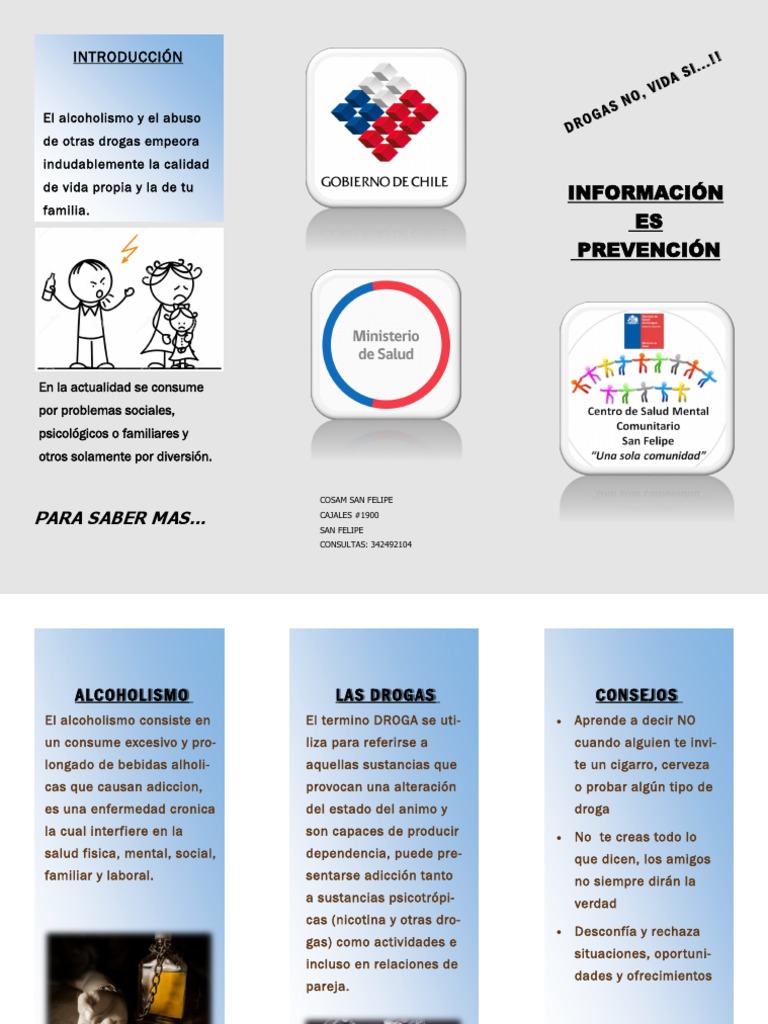 Triptico Alcohol y Drogas | PDF
