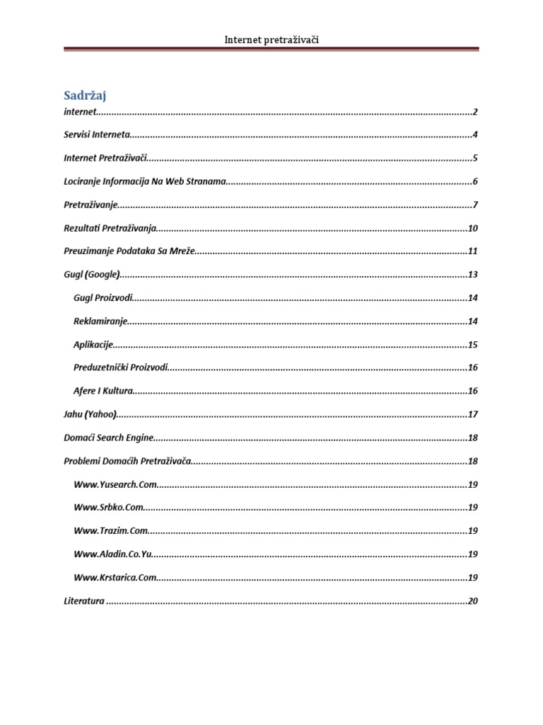 Internet Pretrazivaci | PDF