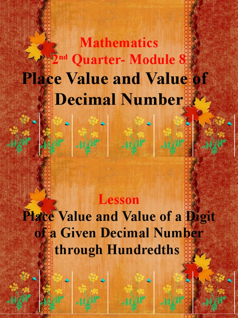 Lesson 44 - Place Value and Value of A Digit in A Given Decimal Number ...