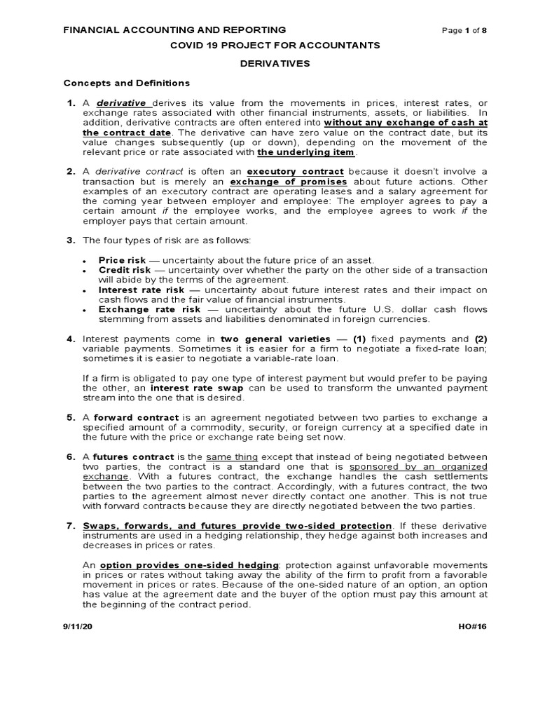 #16 Derivatives | PDF | Derivative (Finance) | Hedge (Finance)