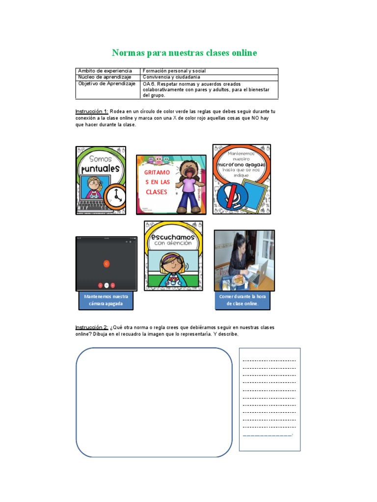 Normas para Nuestras Clases Online | PDF | Relaciones personales ...
