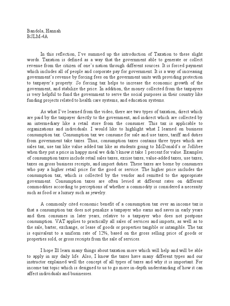 Reflection Tax | PDF | Taxes | Value Added Tax