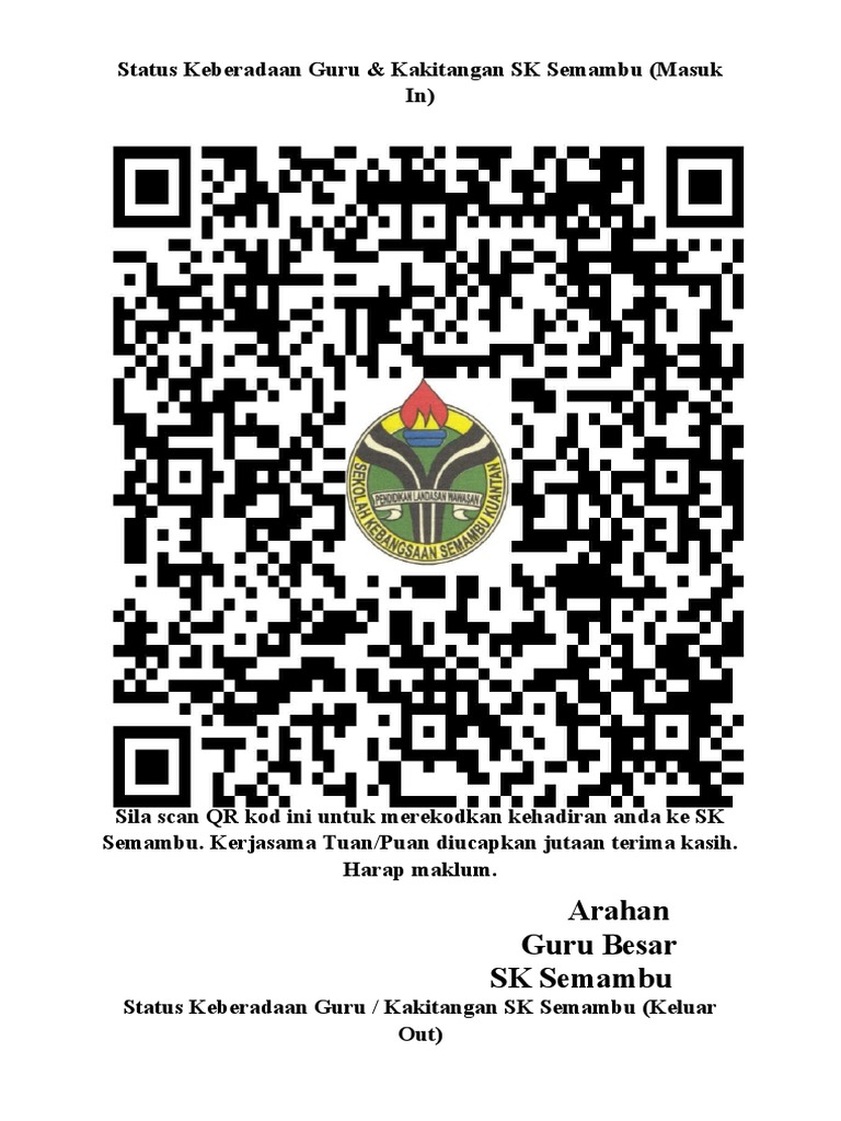 Status Keberadaan Guru & Kakitangan SK Semambu Tahun 2021 Sempena PKPB ...