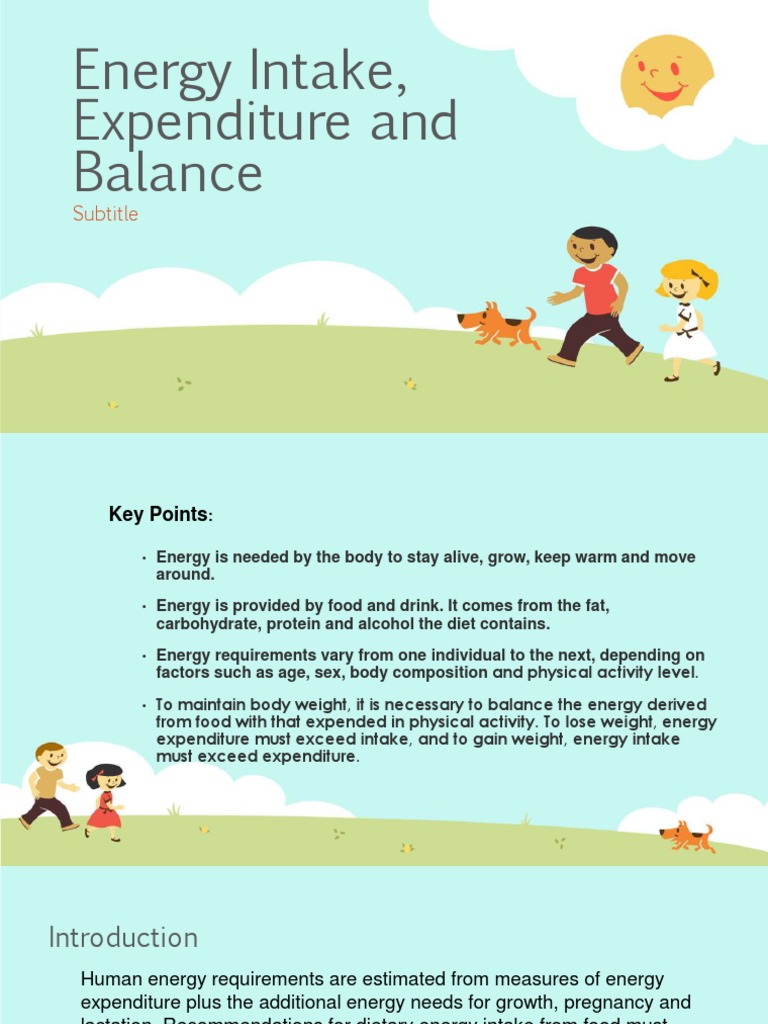 Energy Intake and Expenditure Balance | PDF | Food Energy | Calorie