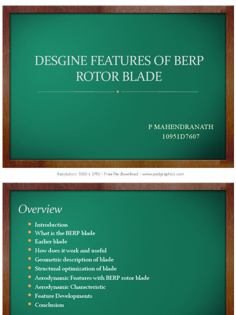 Desgine Features of Berp Rotor Blade | PDF | Airfoil | Helicopter Rotor
