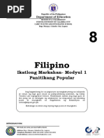 Filipino 8 SLMs 3rd Quarter Module 1 | PDF