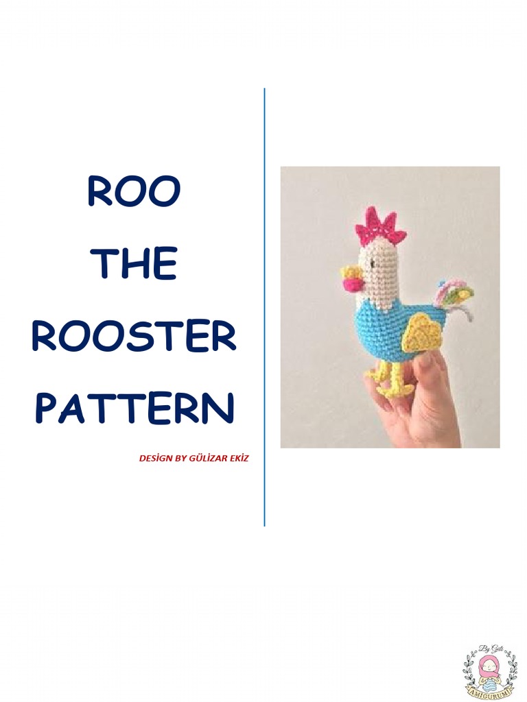 Amigurumi by Guli - Roo The Rooster Pattern | PDF | Crochet | Yarn