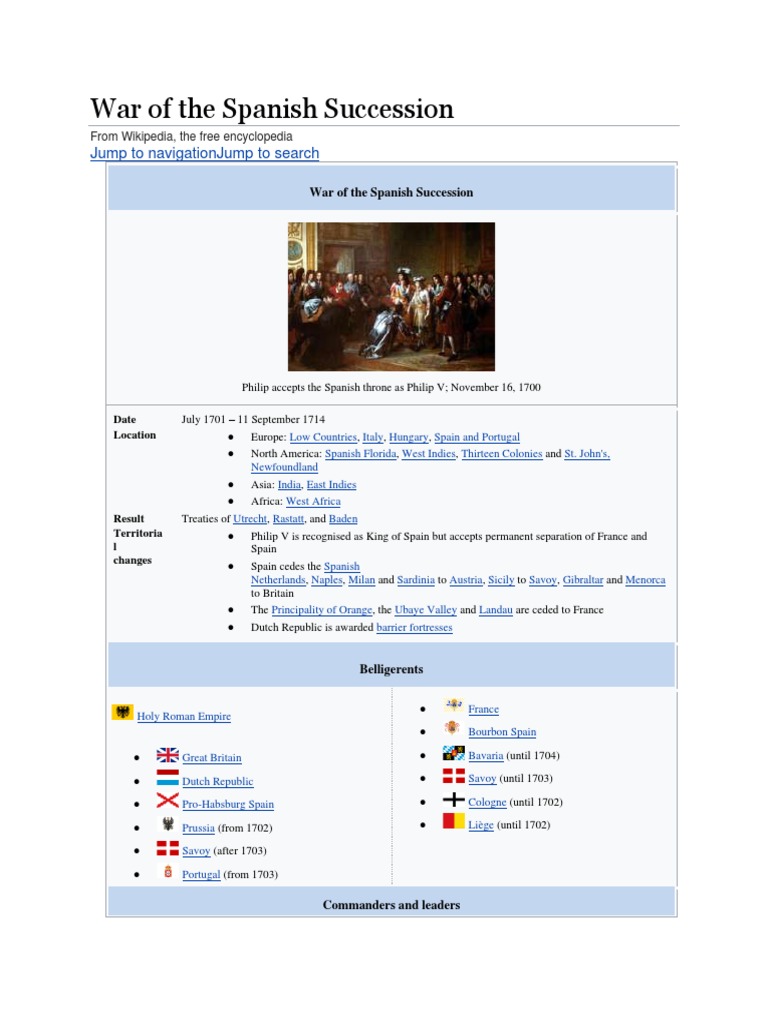 War of The Spanish Succession 7 | PDF | Spanish Empire | Kingdom Of France