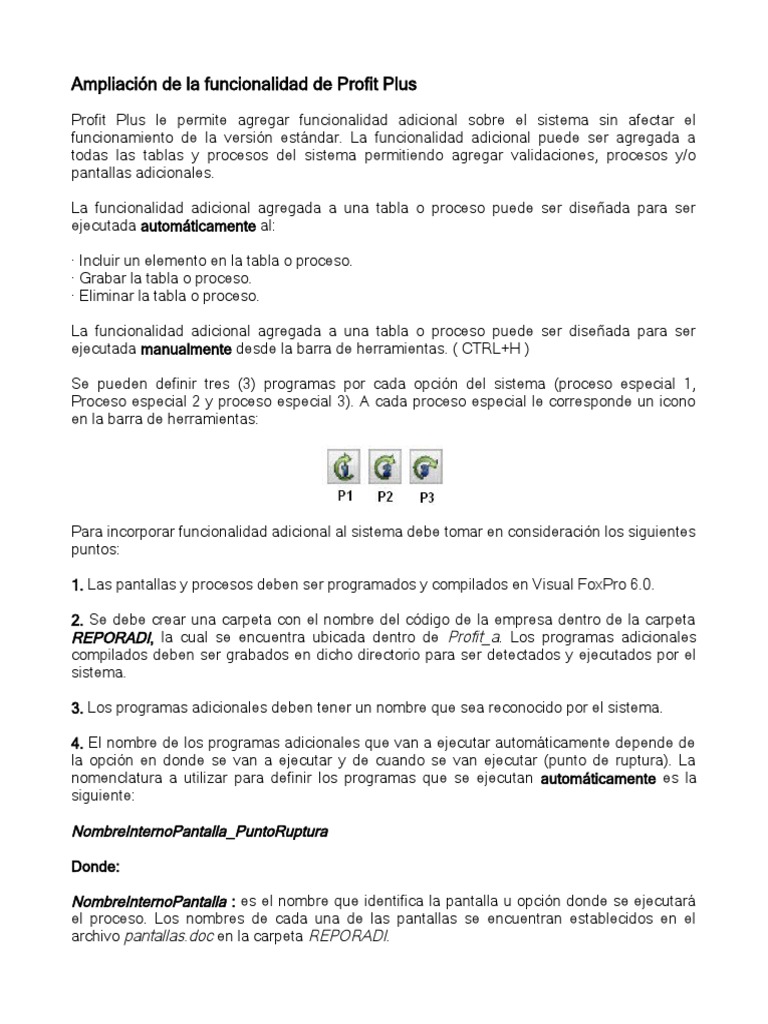 Ampliación de La Funcionalidad de Profit Plus | PDF | Archivo de ...