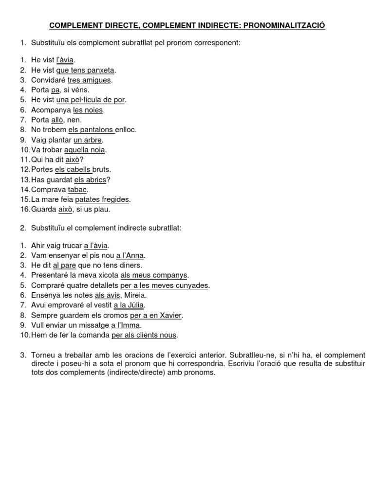 CD CI Pronoms Ampliació | PDF