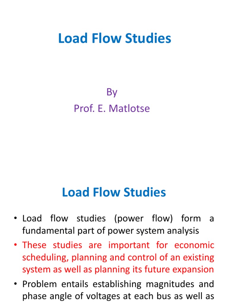 Load Flow Studies - Lecture Notes 2 | PDF | Power (Physics ...