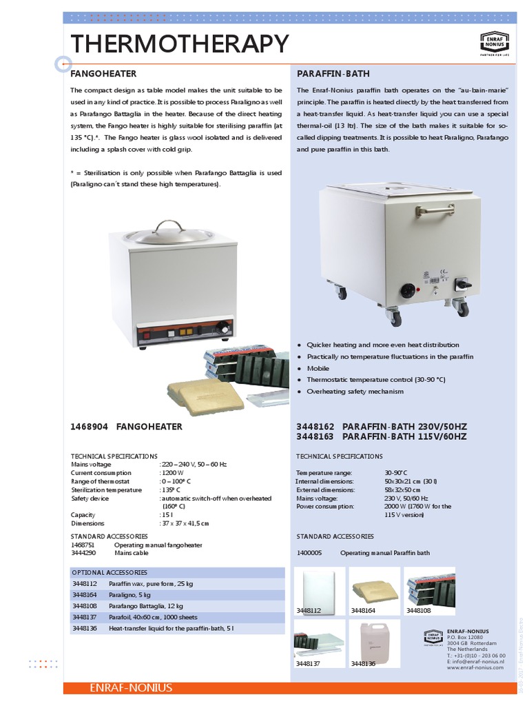 Enraf-Nonius Thermotherapy EN | PDF | Infrared | Manufactured Goods