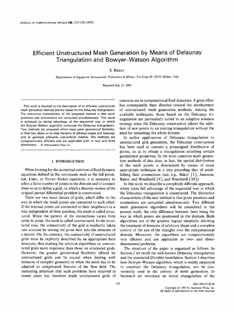 Efficient Unstructured Mesh Generation by Means of Delaunay ...