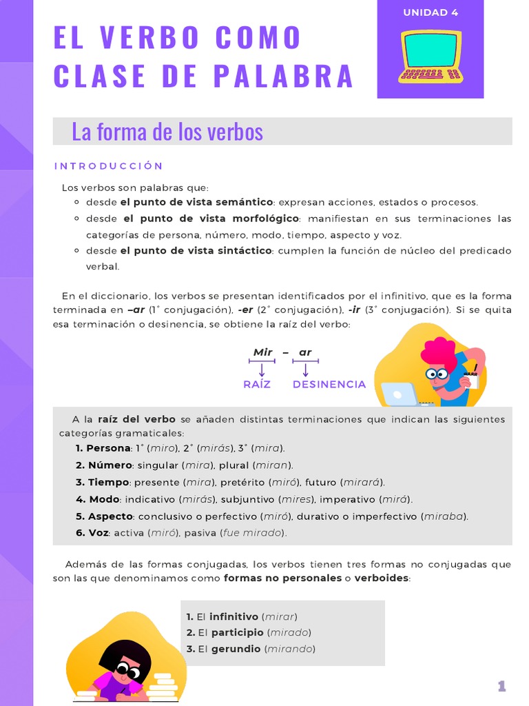 Material Teórico - El Verbo - Modo Indicativo | PDF | Verbo ...