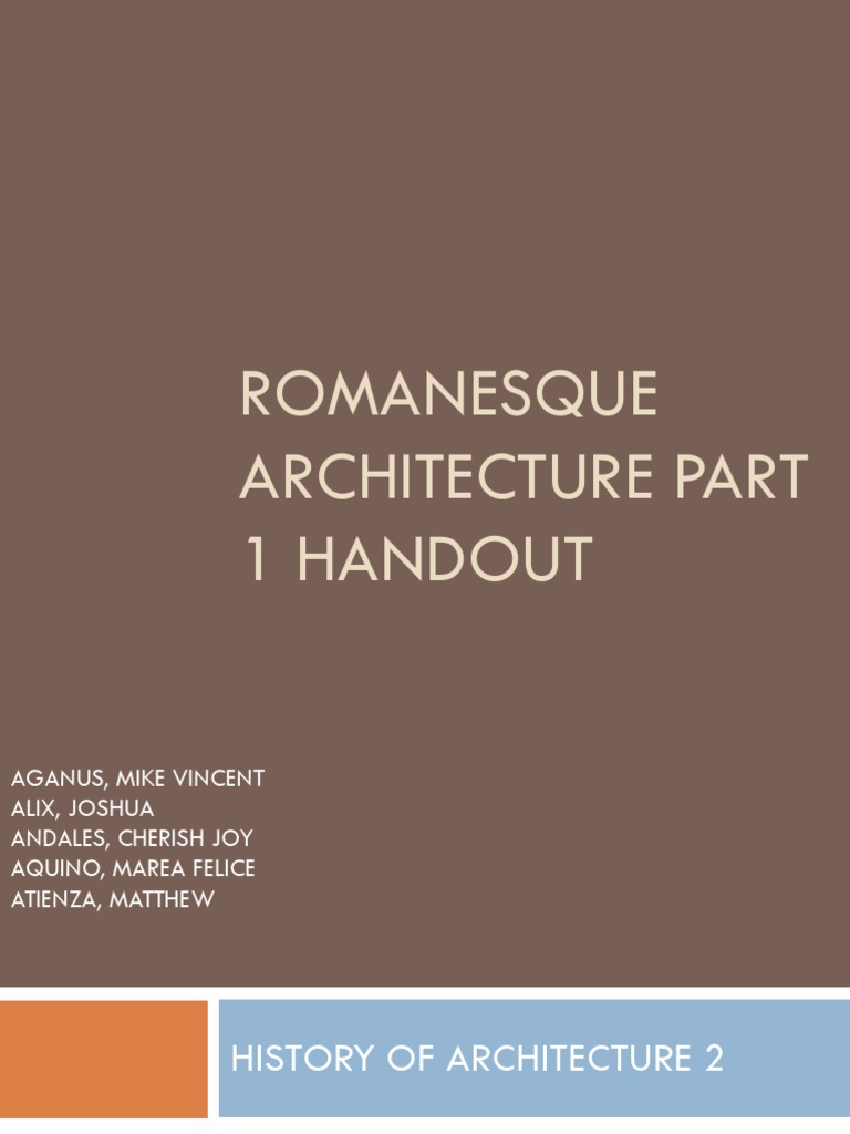 Romanesque Architecture Part 1 HANDOUT | Download Free PDF | Vault ...