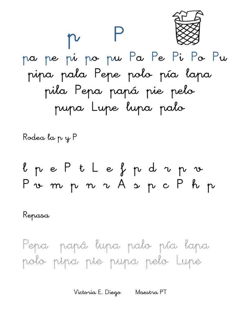 Letra P Lectoescritura | PDF