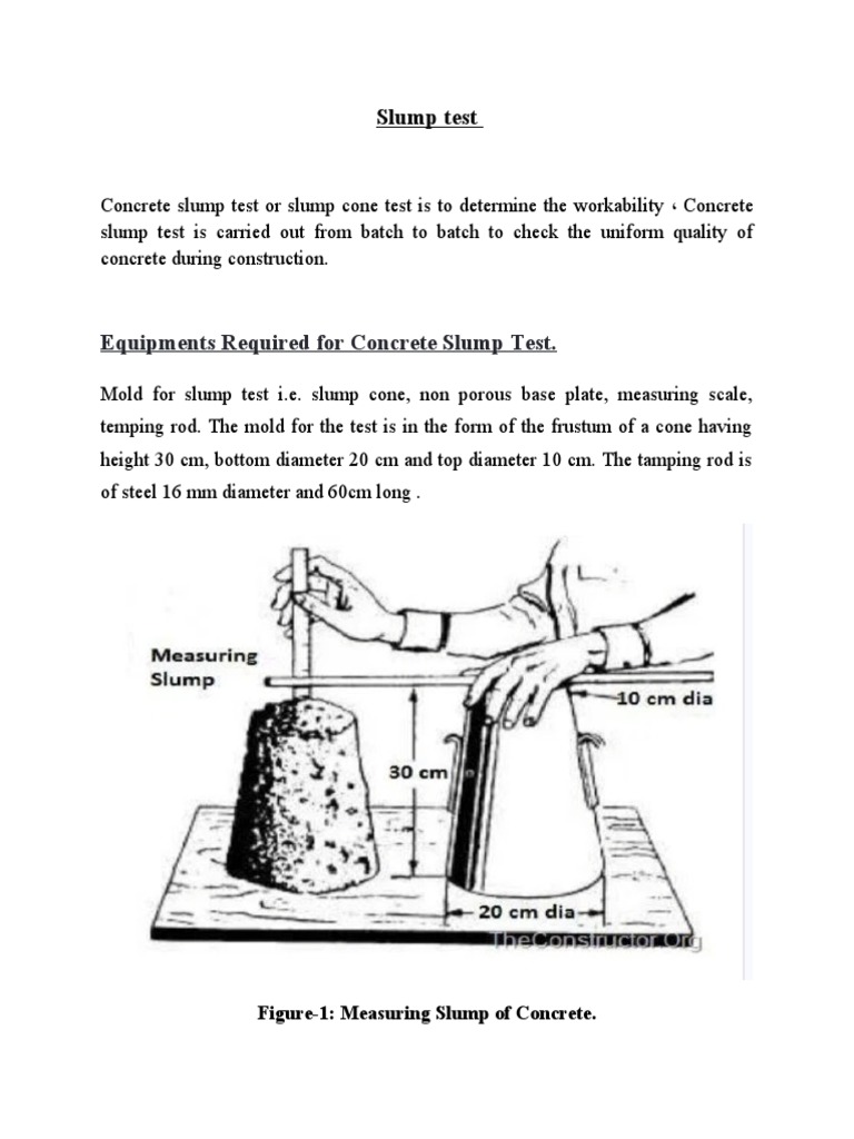 Equipments Required For Concrete Slump Test | PDF