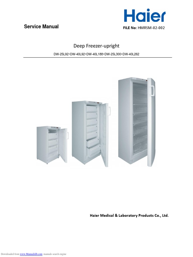 Deep Freezer-Upright: Service Manual | Download Free PDF | Refrigerator ...