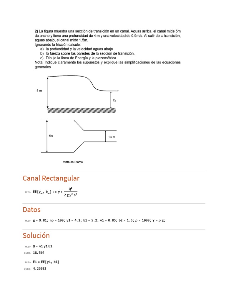 Canal Rectangular: EE (Y - , B - ) : y + Q 2 G y B | PDF