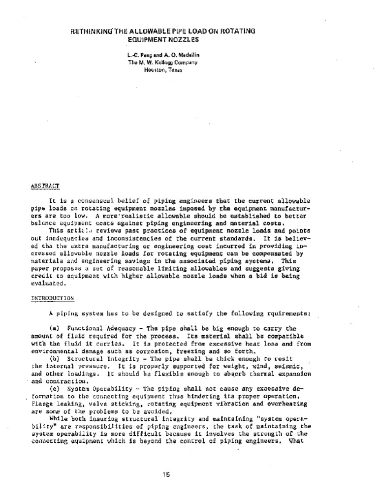 Rethinking The Allowable Pipe Load On Rotating Equipment Nozzles | PDF ...
