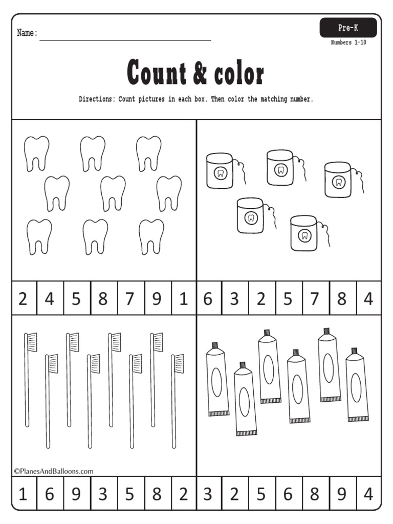 Dental Health Month Worksheets Preschool | PDF | Mouth | Dentistry Branches