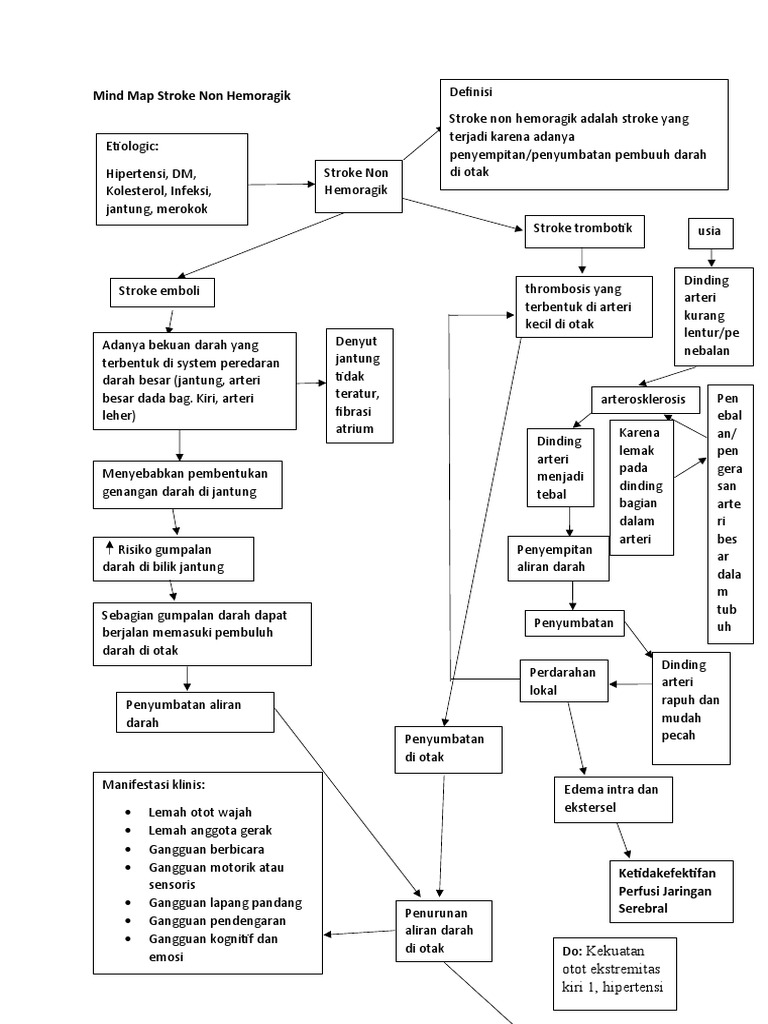 Mind Map Stroke Non Hemoragik | PDF