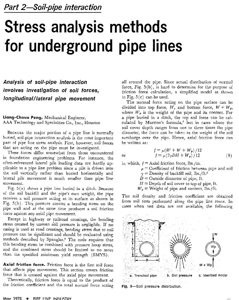 Stress Analysis Methods For Underground Pipe Lines Part 2 - Soil-Pipe ...