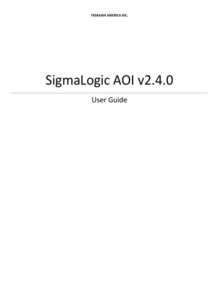 Yaskawa SigmaLogic AOI User Guide | PDF | Parameter (Computer ...