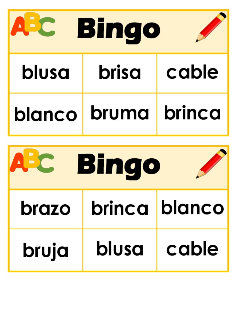 Bingo de Grupos Consonánticos | PDF | Naturaleza
