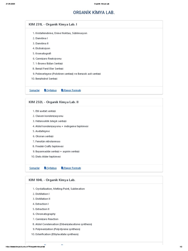Organik Kimya Lab | PDF