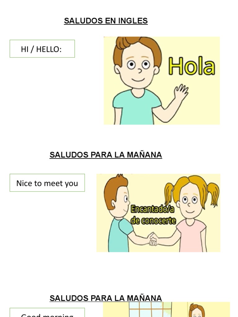 Hi / Hello:: Saludos en Ingles | PDF