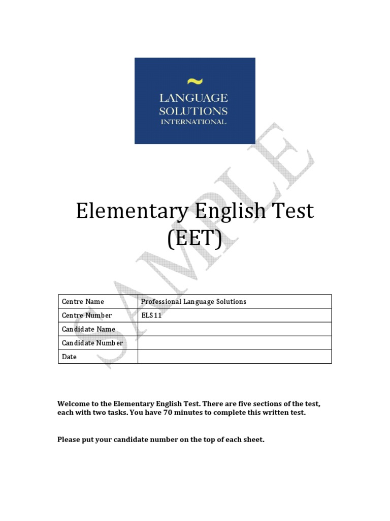 EET Sample Test | Question | Food And Drink EET Sample Test | Question | Food And Drink