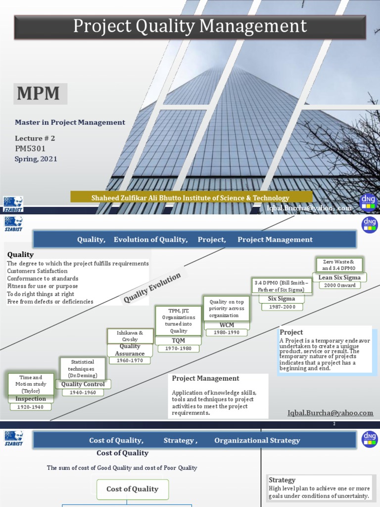 Project Quality Management Overview | PDF | Six Sigma | Quality Management
