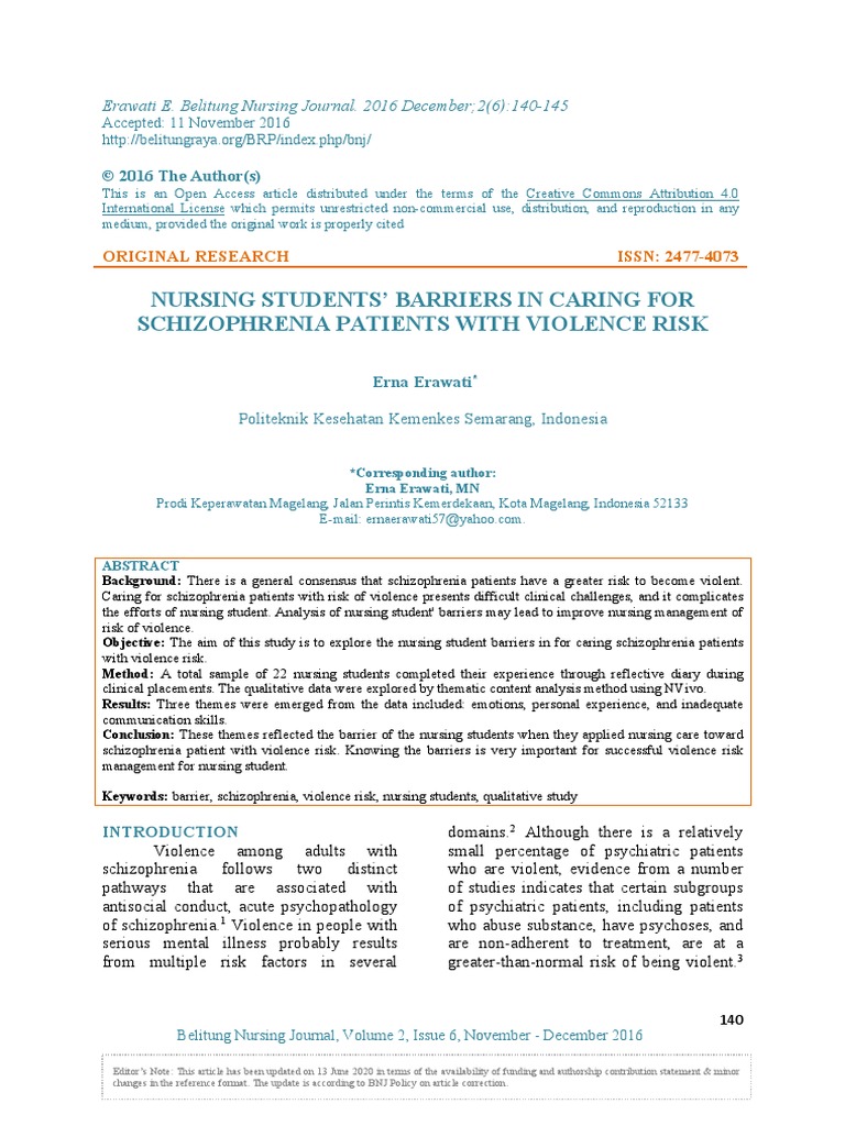 Nursing Students Barrier | PDF | Psychiatry | Mental Disorder